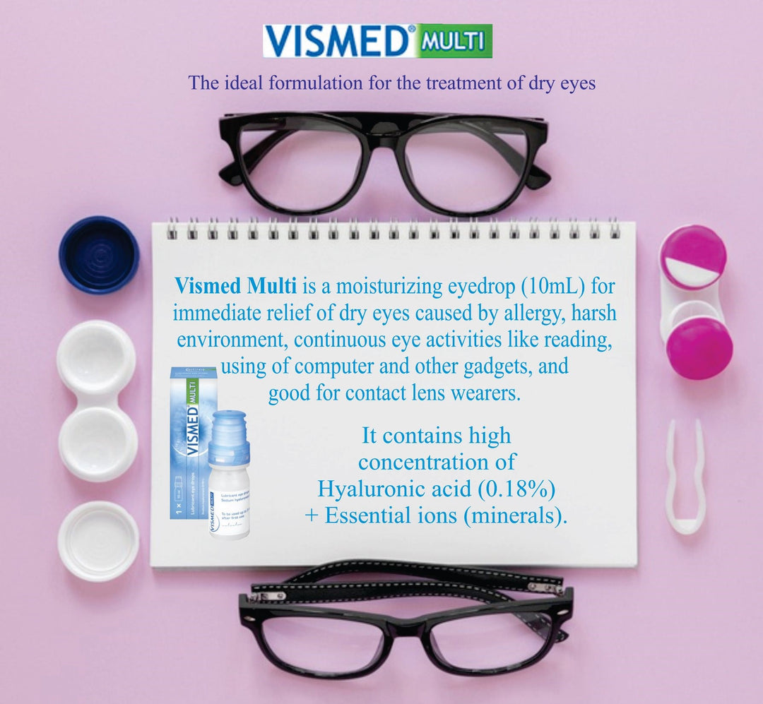 Vismed Multi Eyedrops (0.18% Sodium hyaluronate and Essential Ions ...